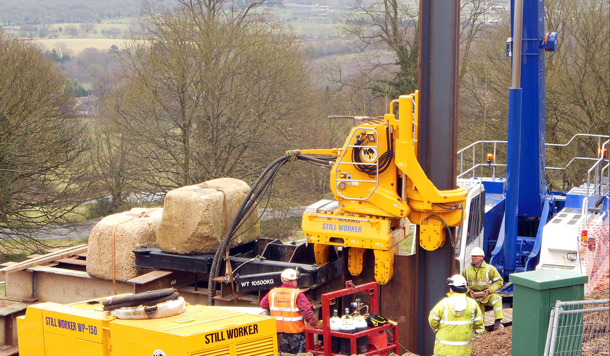 Pile Pressing In the Malvern Hills - Steel Piling Solutions